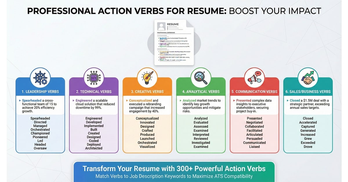 Resume Action Words Powerful Action Verbs For A Resume Ulm University